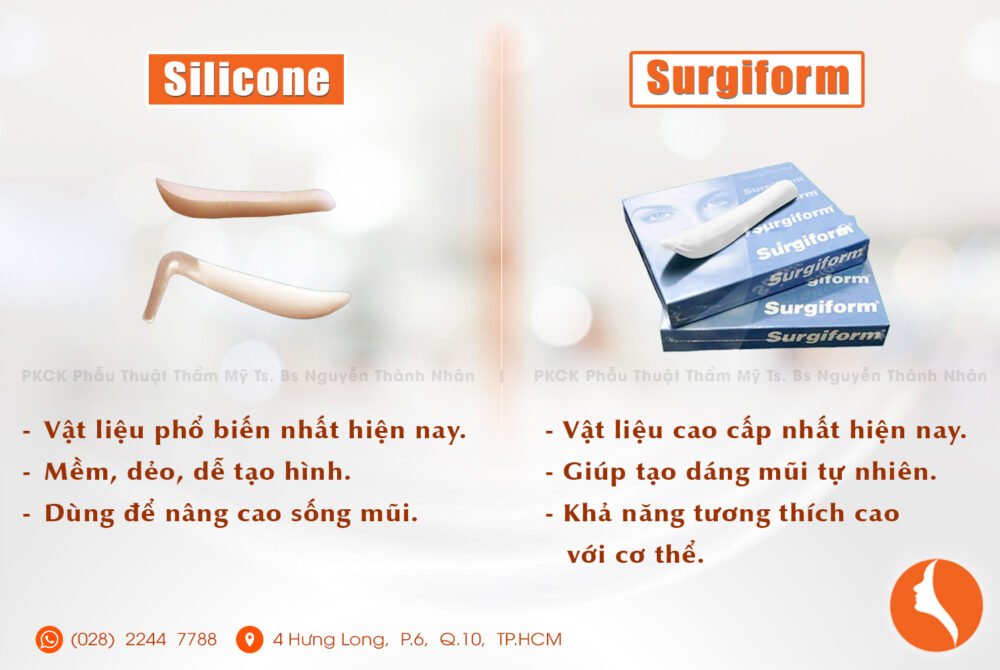 Sống mũi Silicone và Sống mũi Surgiform | Ts. Bs Nguyễn Thành Nhân