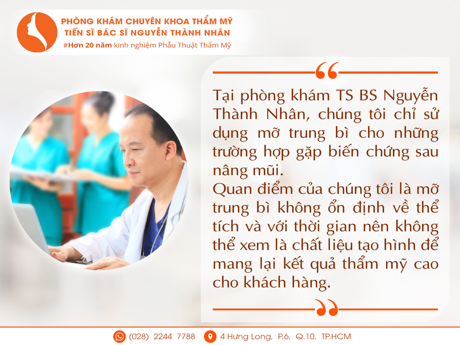Nâng mũi bằng mỡ trung bì - Tiến sĩ Bác sĩ Nhân